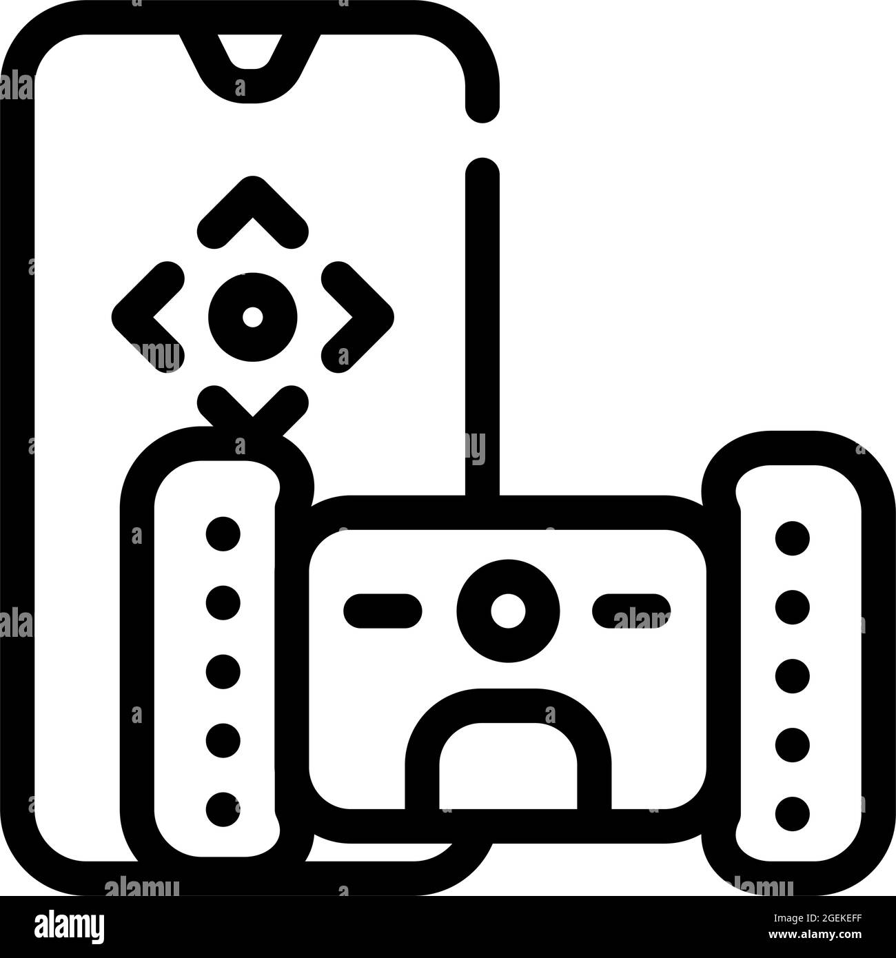 electronic pet toy with remote control line icon vector illustration ...