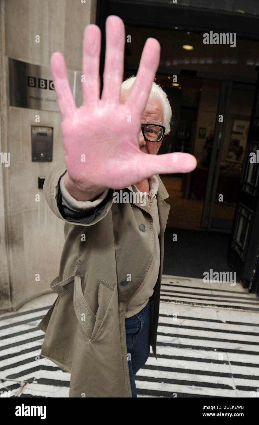 London. UK. Barry Cryer at the BBC Radio 2 office's at Western House ...