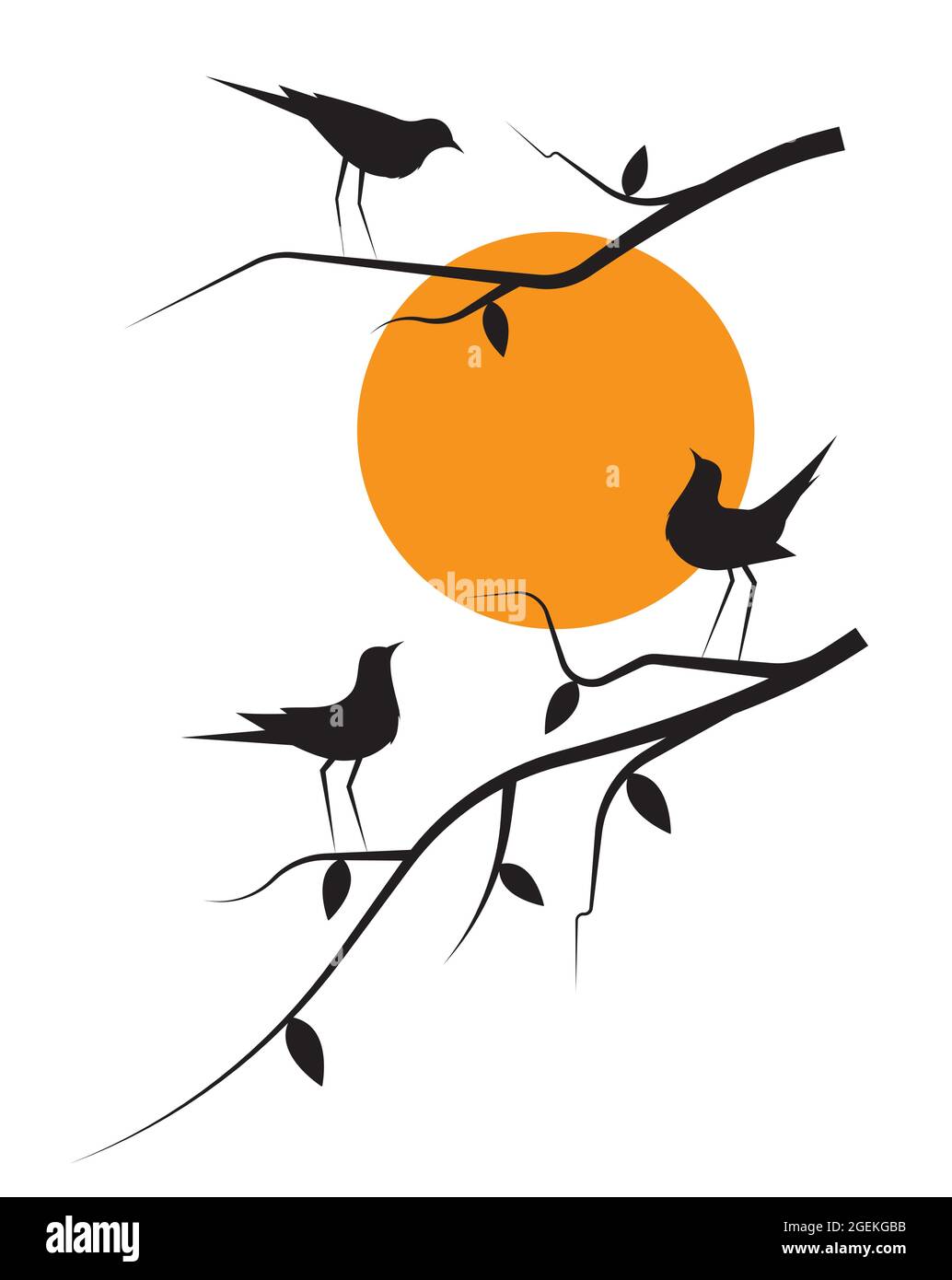 Tree And Bird Silhouette Vector