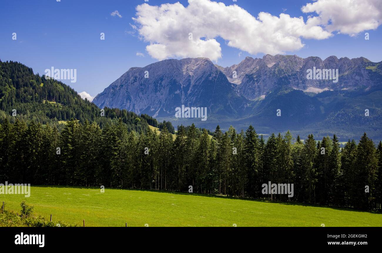 Amazing scenery and typical landscape in Austria - Tauplitz Stock Photo ...