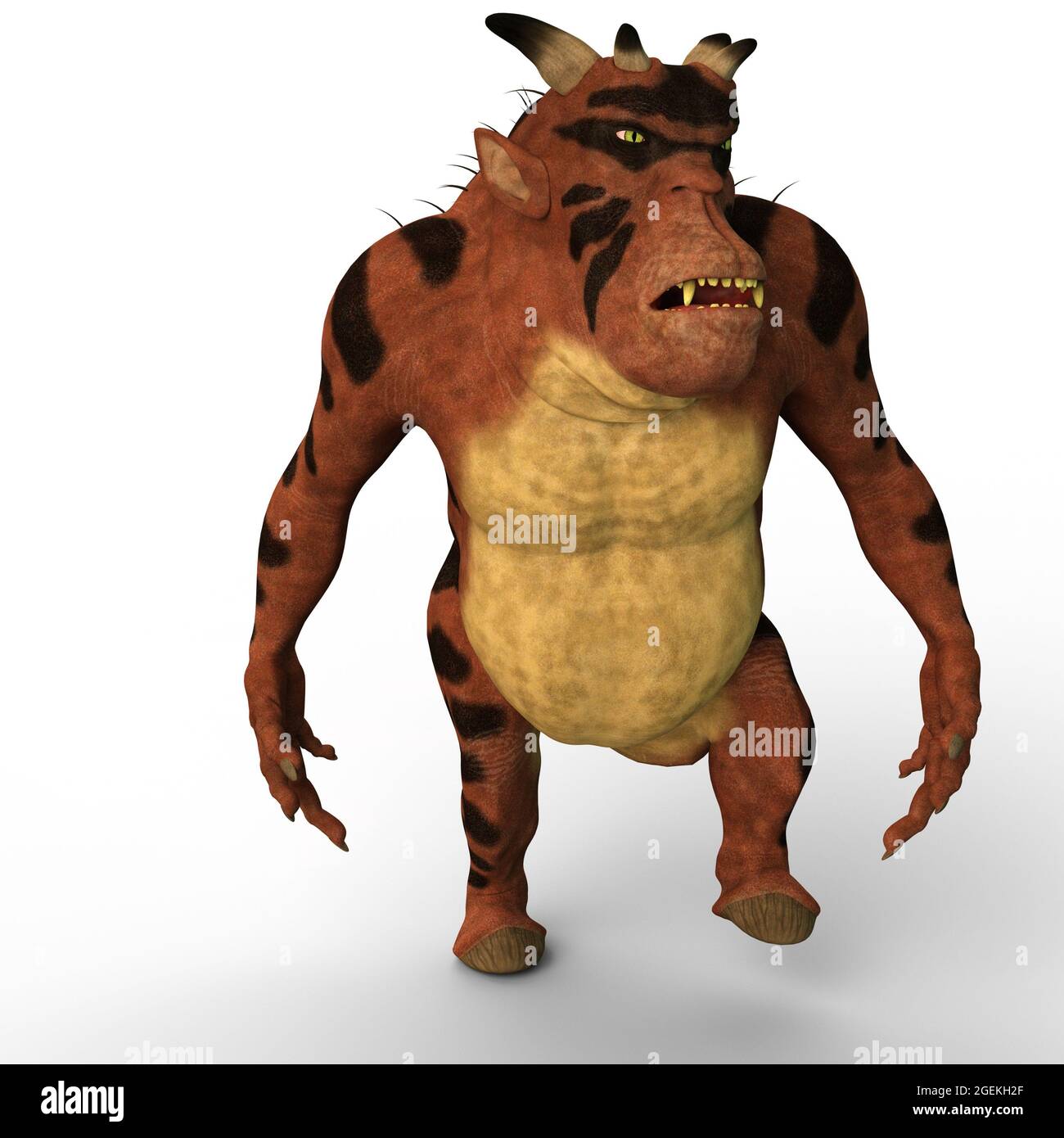 3D-illustration of a cute and funny cartoon devil. isolated rendering ...