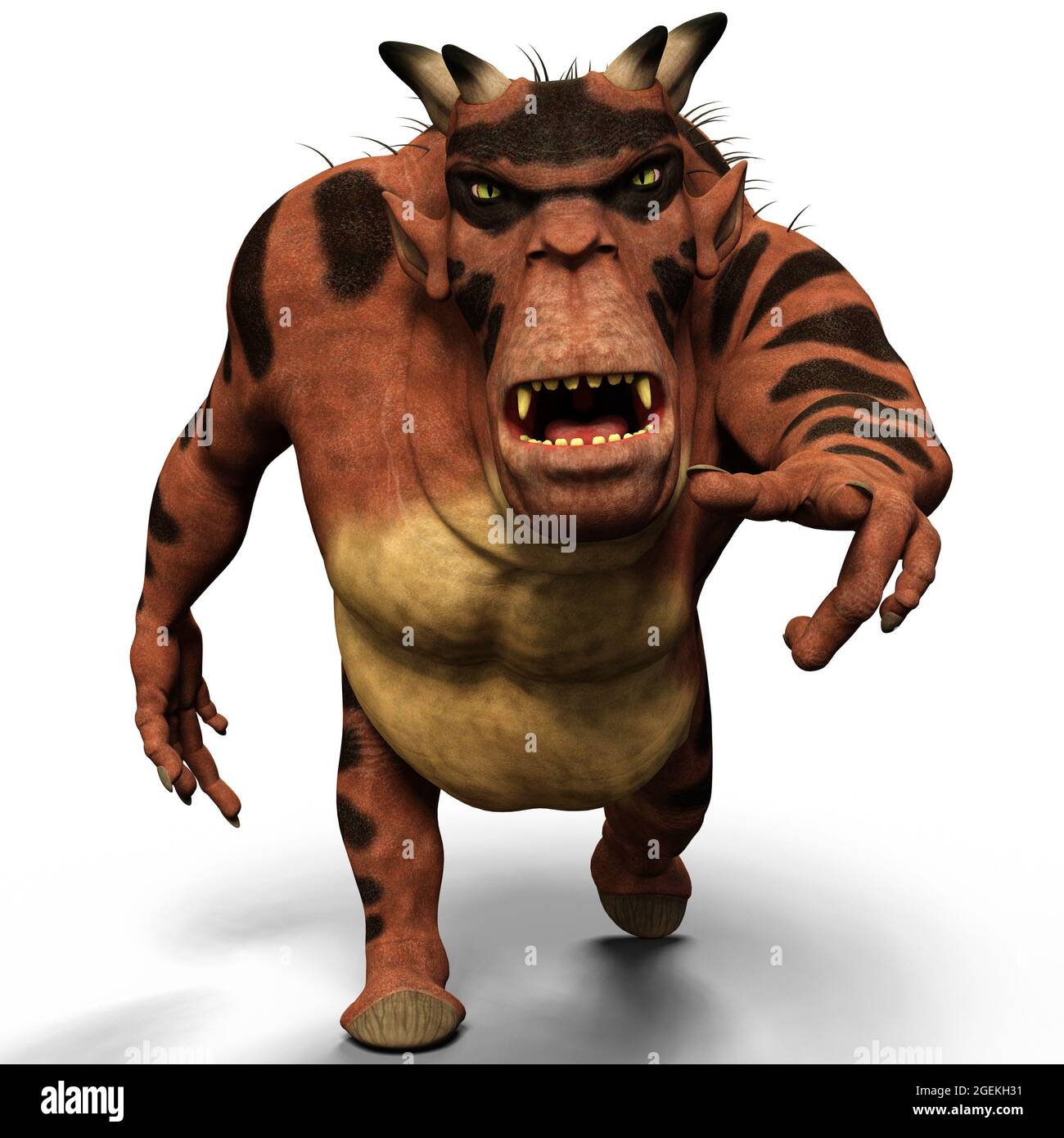 3D-illustration of a cute and funny cartoon devil. isolated rendering ...