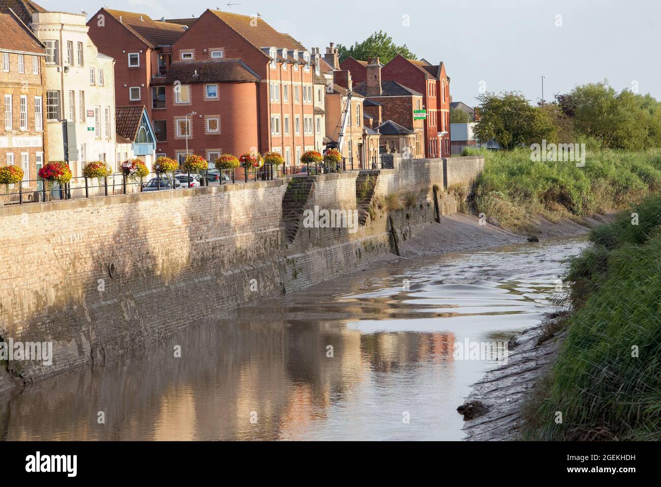 The Parrett Tidal Bore passing through Bridgwater, in this case as a ...