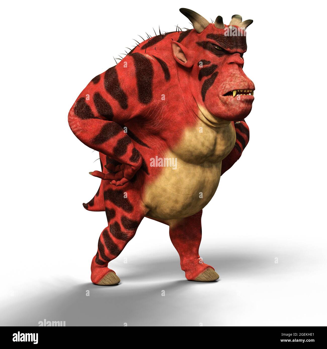 3D-illustration of a cute and funny cartoon devil. isolated rendering ...