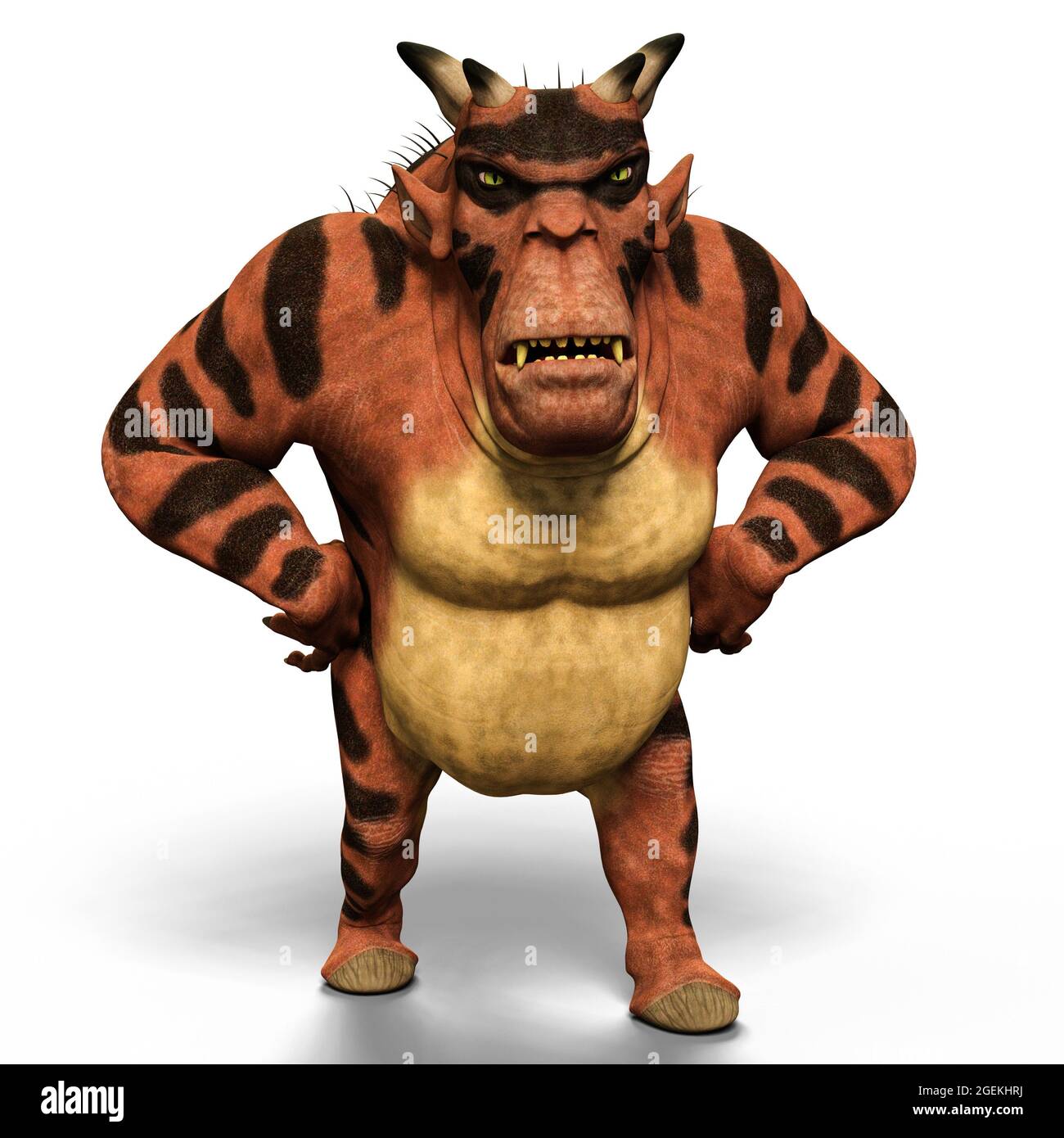 3D-illustration of a cute and funny cartoon devil. isolated rendering ...