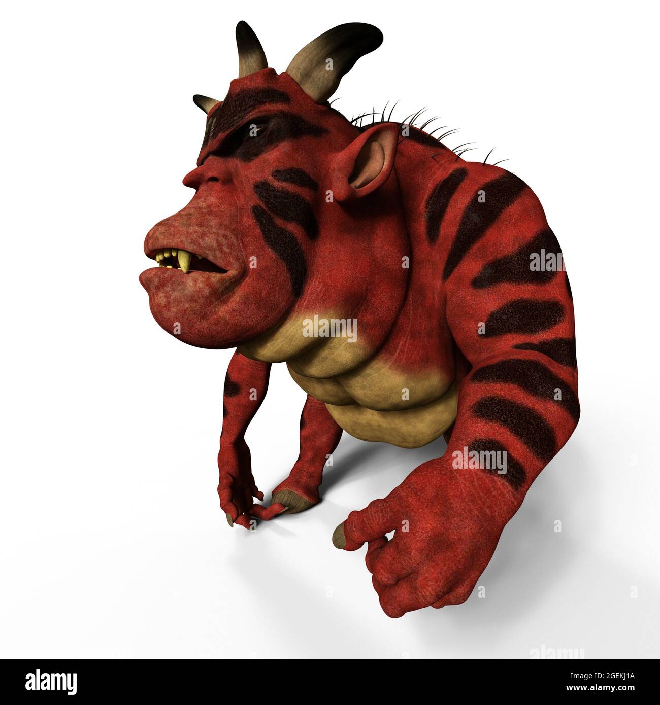 3D-illustration of a cute and funny cartoon devil. isolated rendering ...