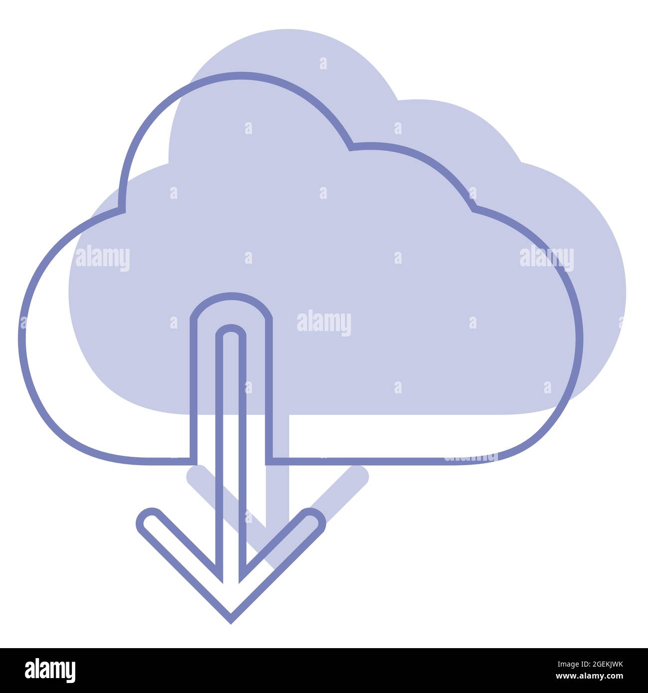 Icon Vector of Cloud with downward arrow - Two Tone Style - simple ...