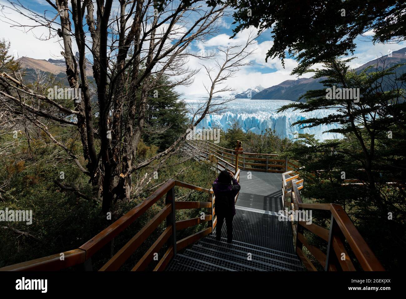 A tourist is taking a photo of Perito Moreno Glacier Stock Photo - Alamy