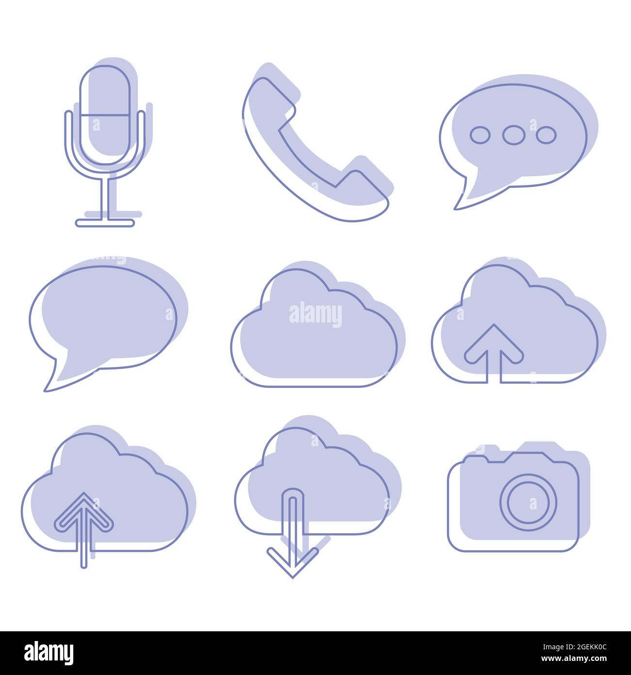 Set Icon Vector of Mobile App - Two Tone Style - simple illustration ...