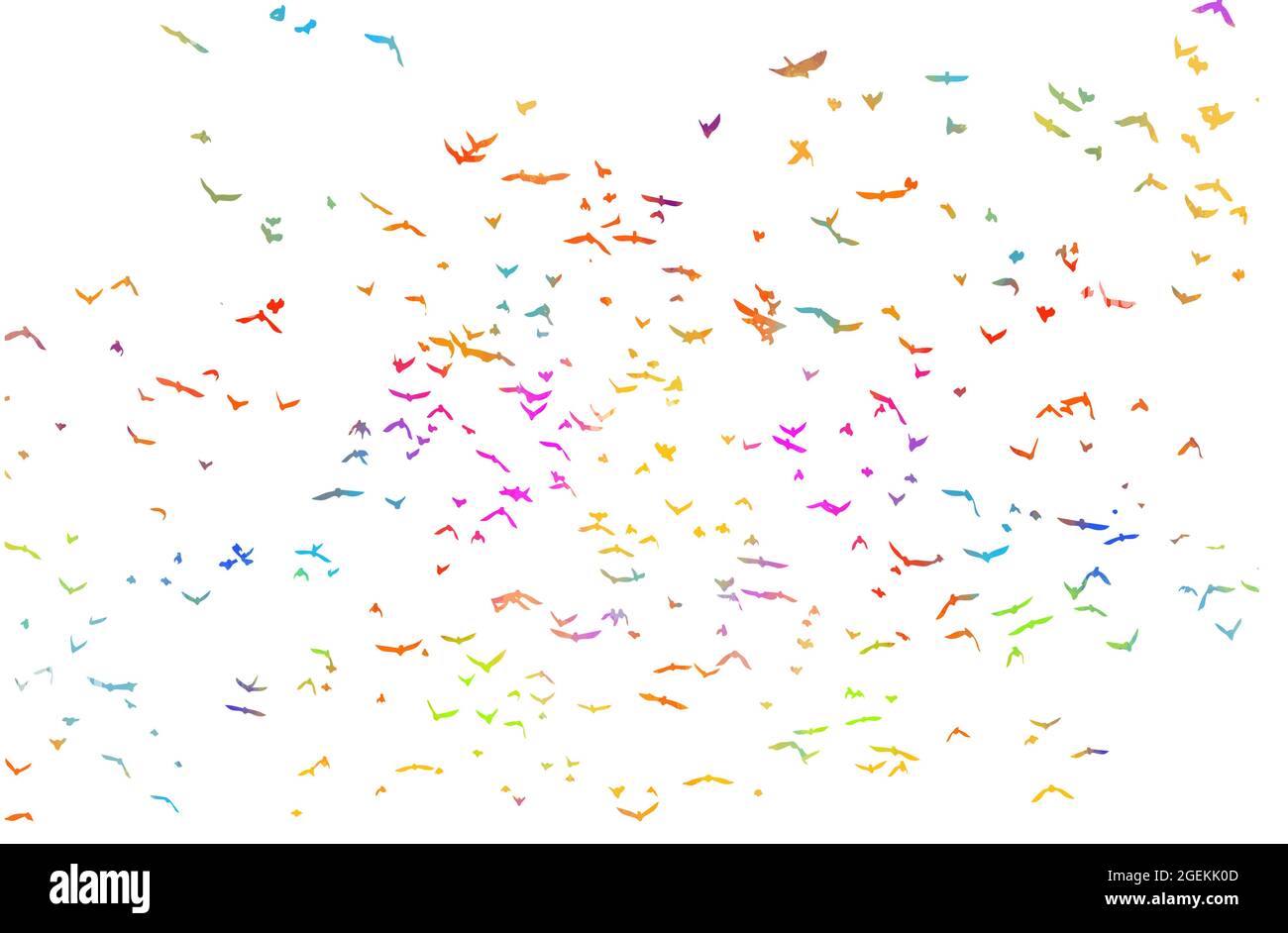 A flock of colorful birds. Vector illustration Stock Vector Image & Art ...