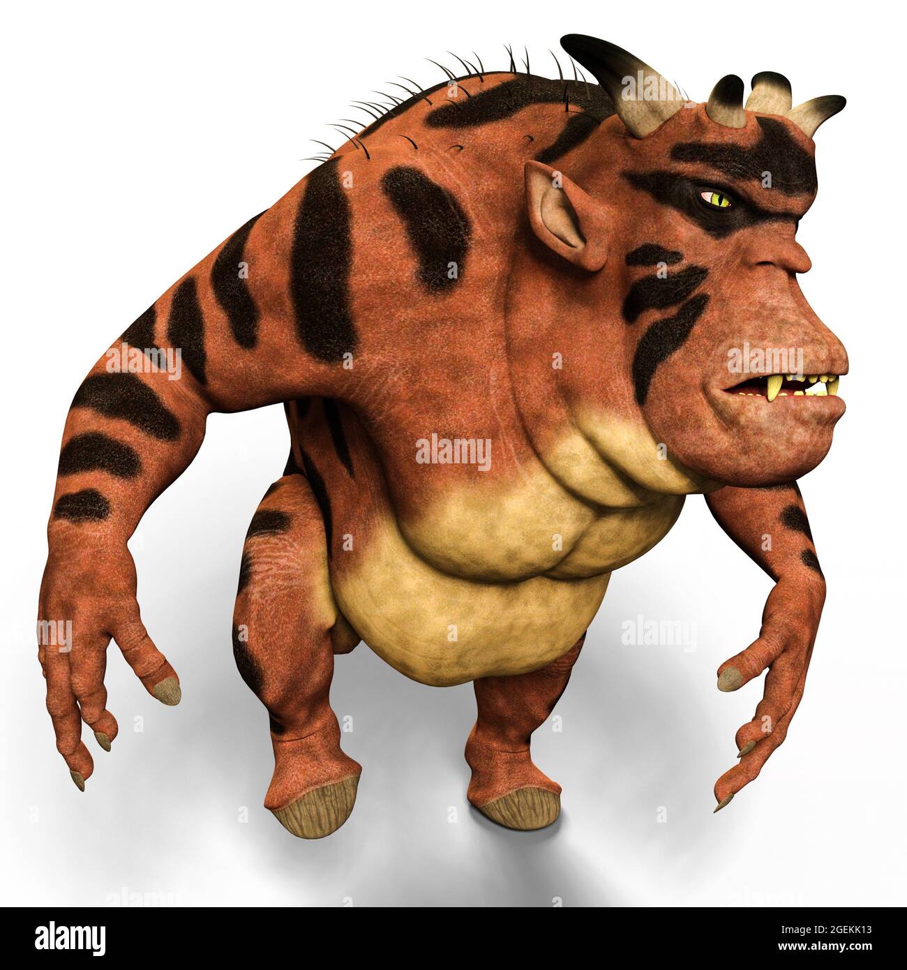 3D-illustration of a cute and funny cartoon devil. isolated rendering ...