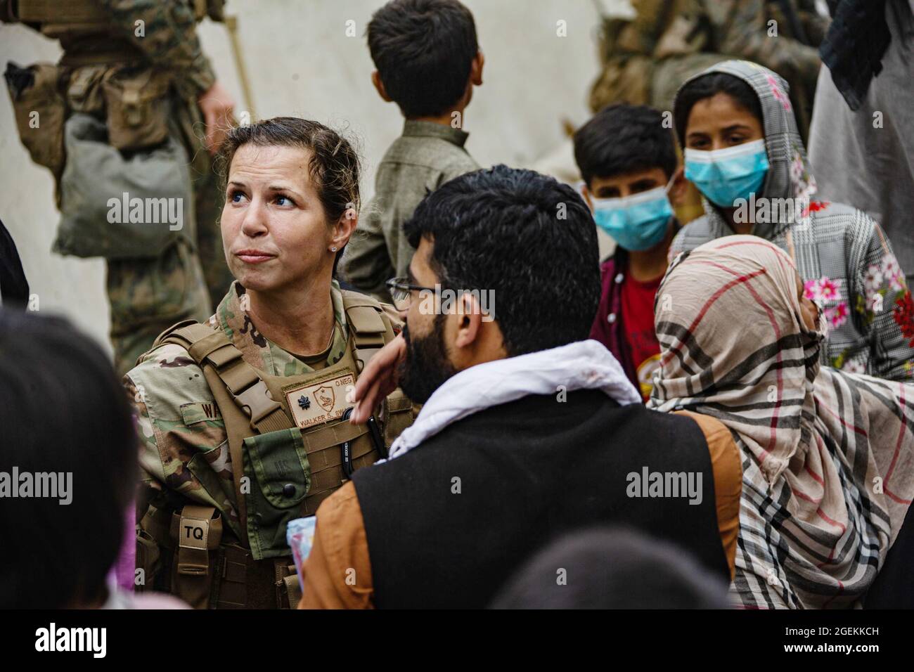 Kabul, Afghanistan. 20th Aug, 2021. A U.S. Airman Marine with the Joint ...