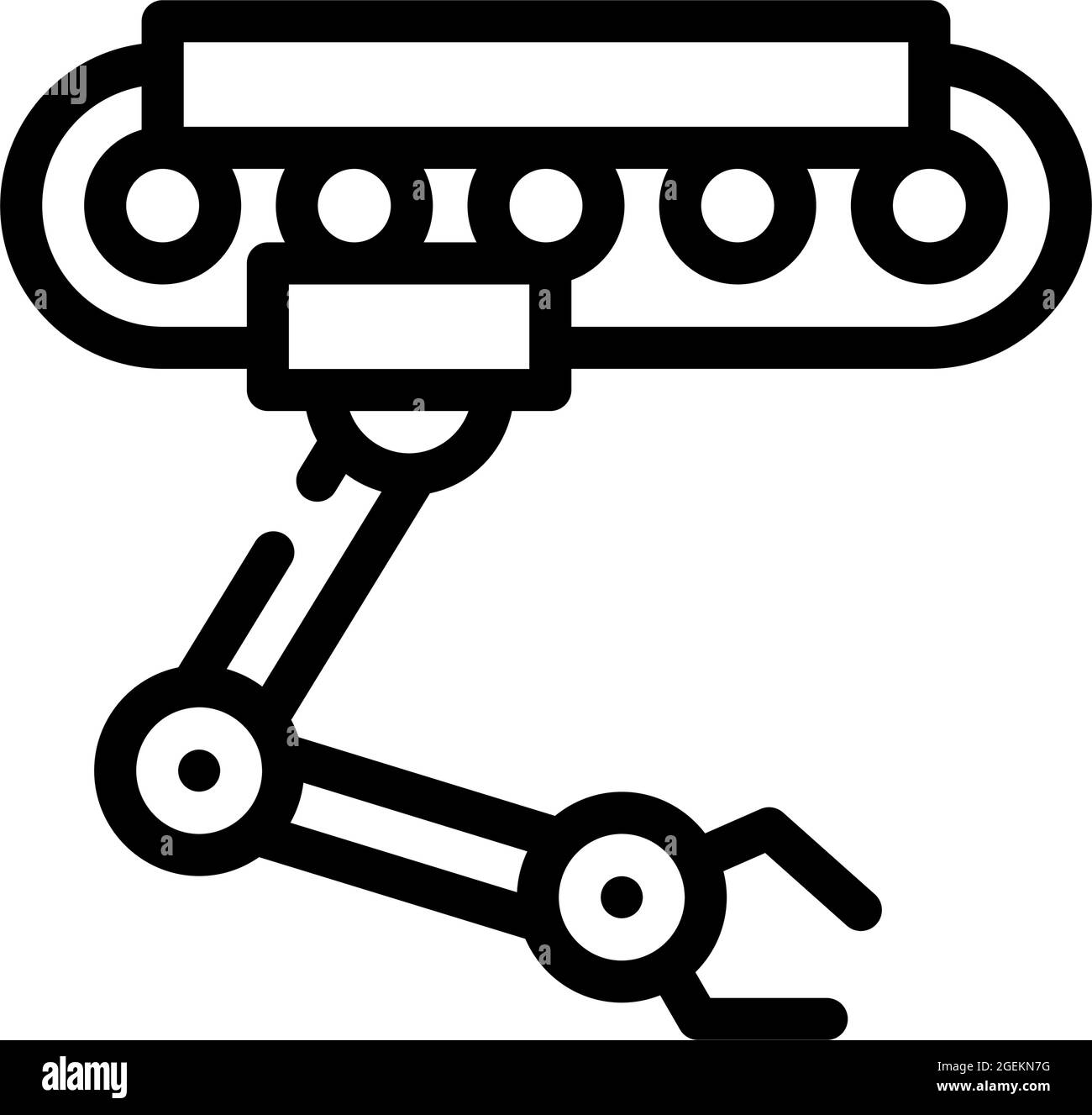robotic hand on rail line icon vector illustration Stock Vector Image ...