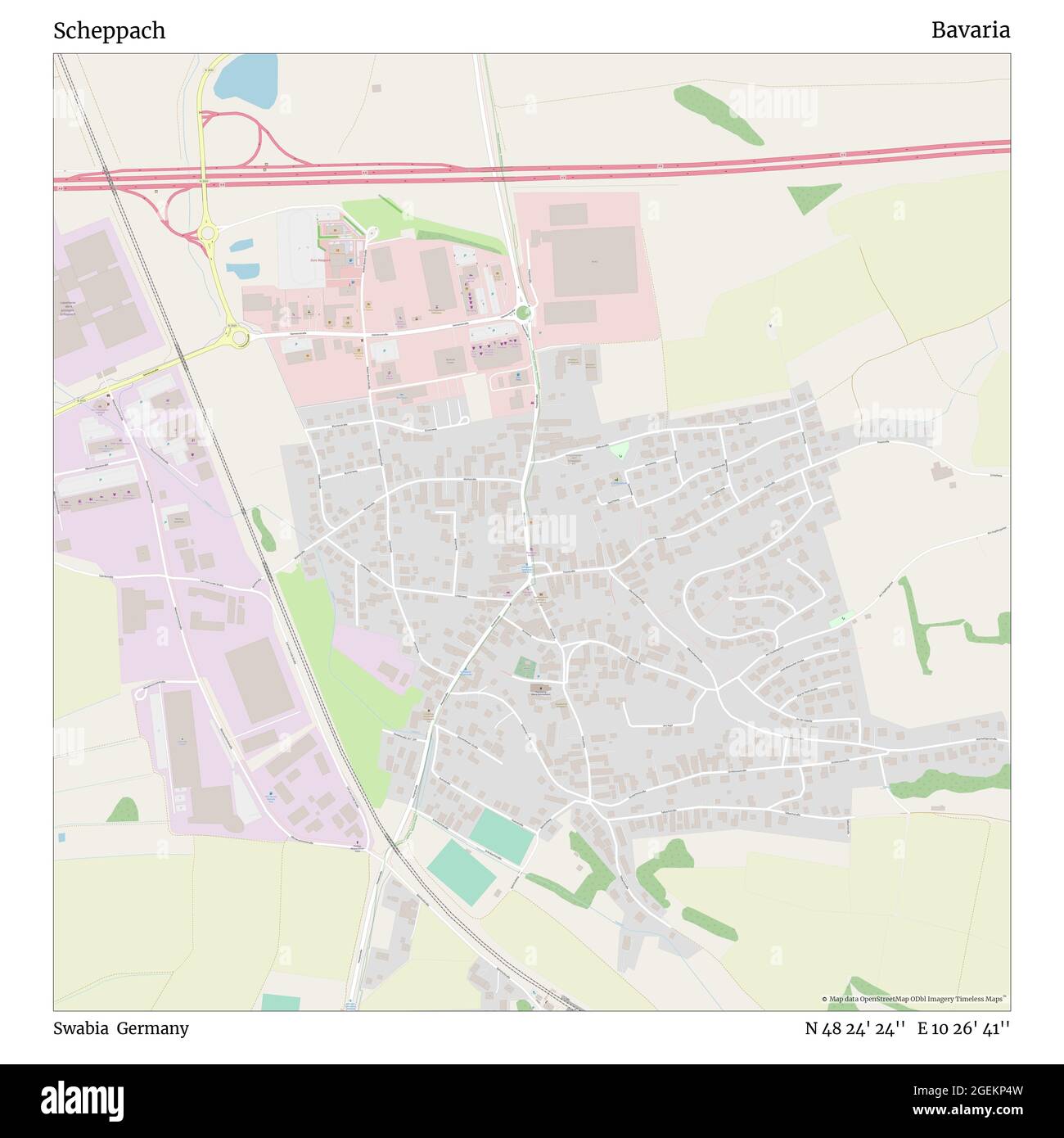 Scheppach, Swabia, Germany, Bavaria, N 48 24' 24'', E 10 26' 41'', map ...