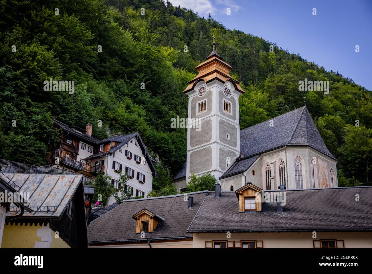Church of Hallstatt in Austria Stock Photo - Alamy