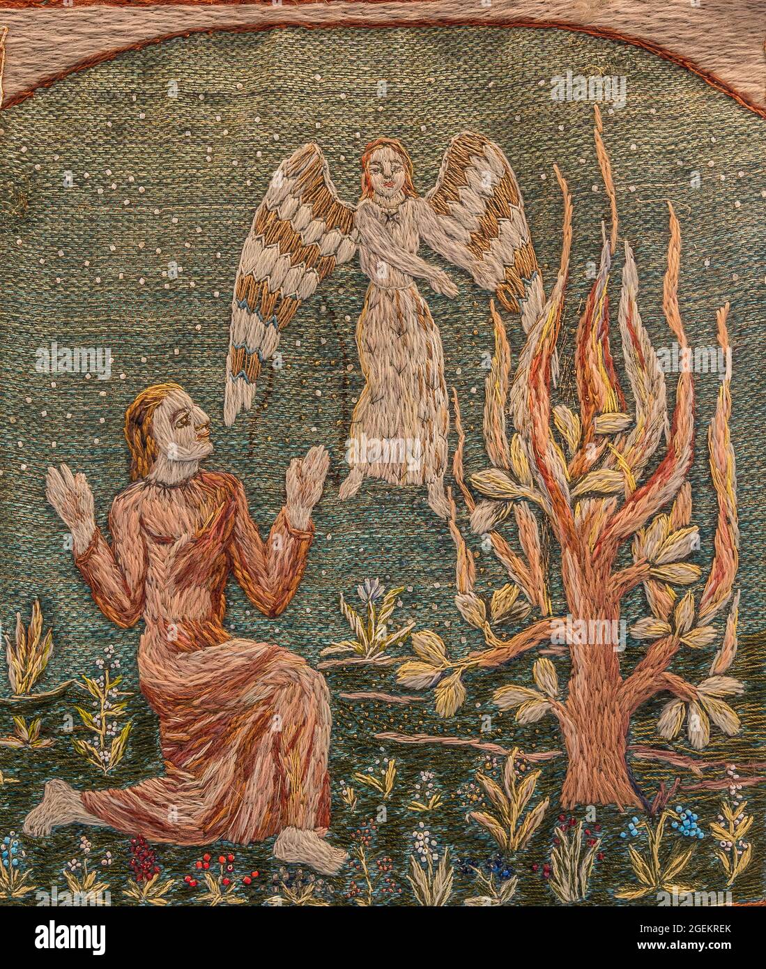 Moses and the burning bush, an ancient Embroidery, Stora Köpinge ...