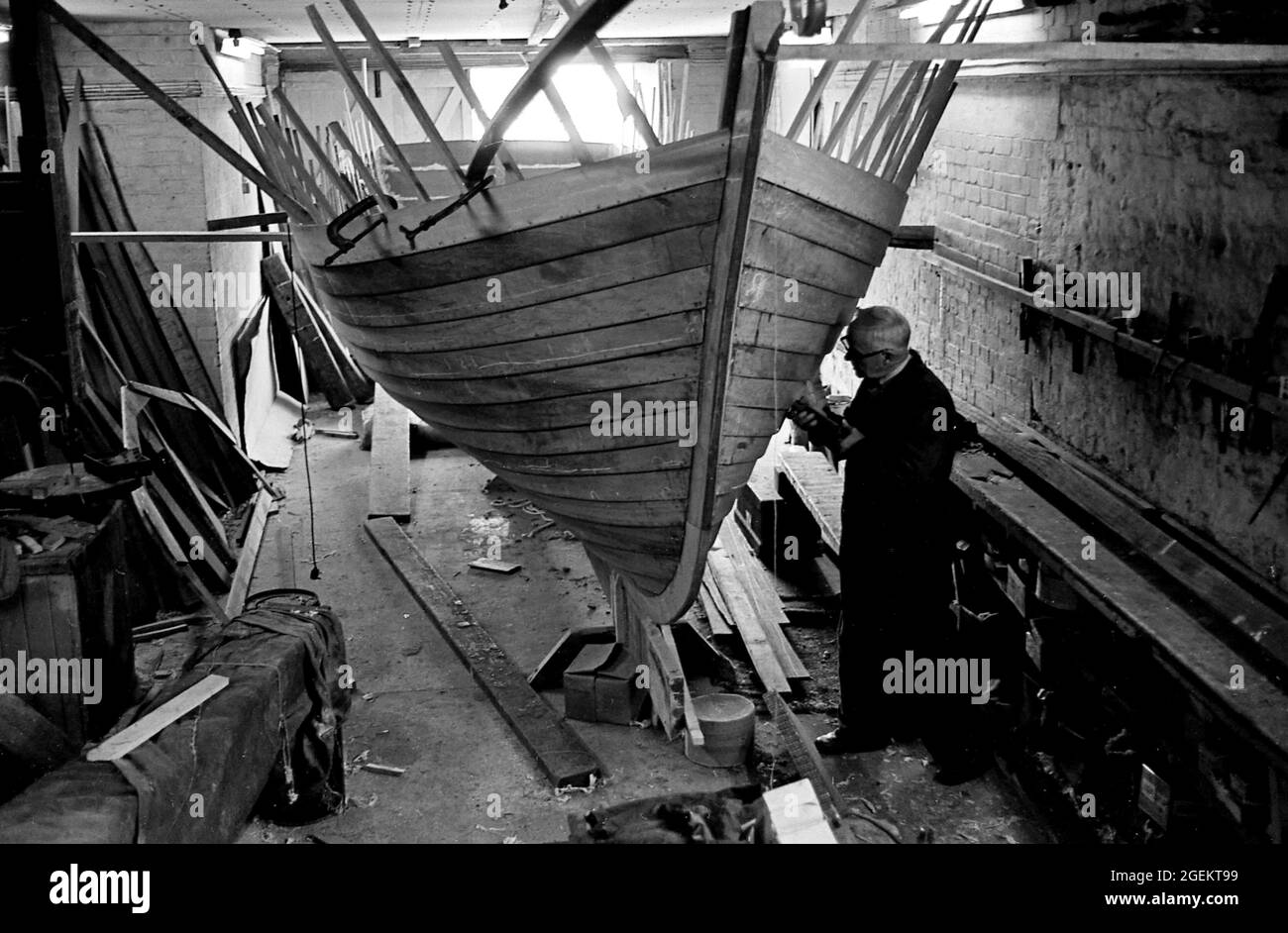 Wooden clinker built boats Black and White Stock Photos & Images - Alamy