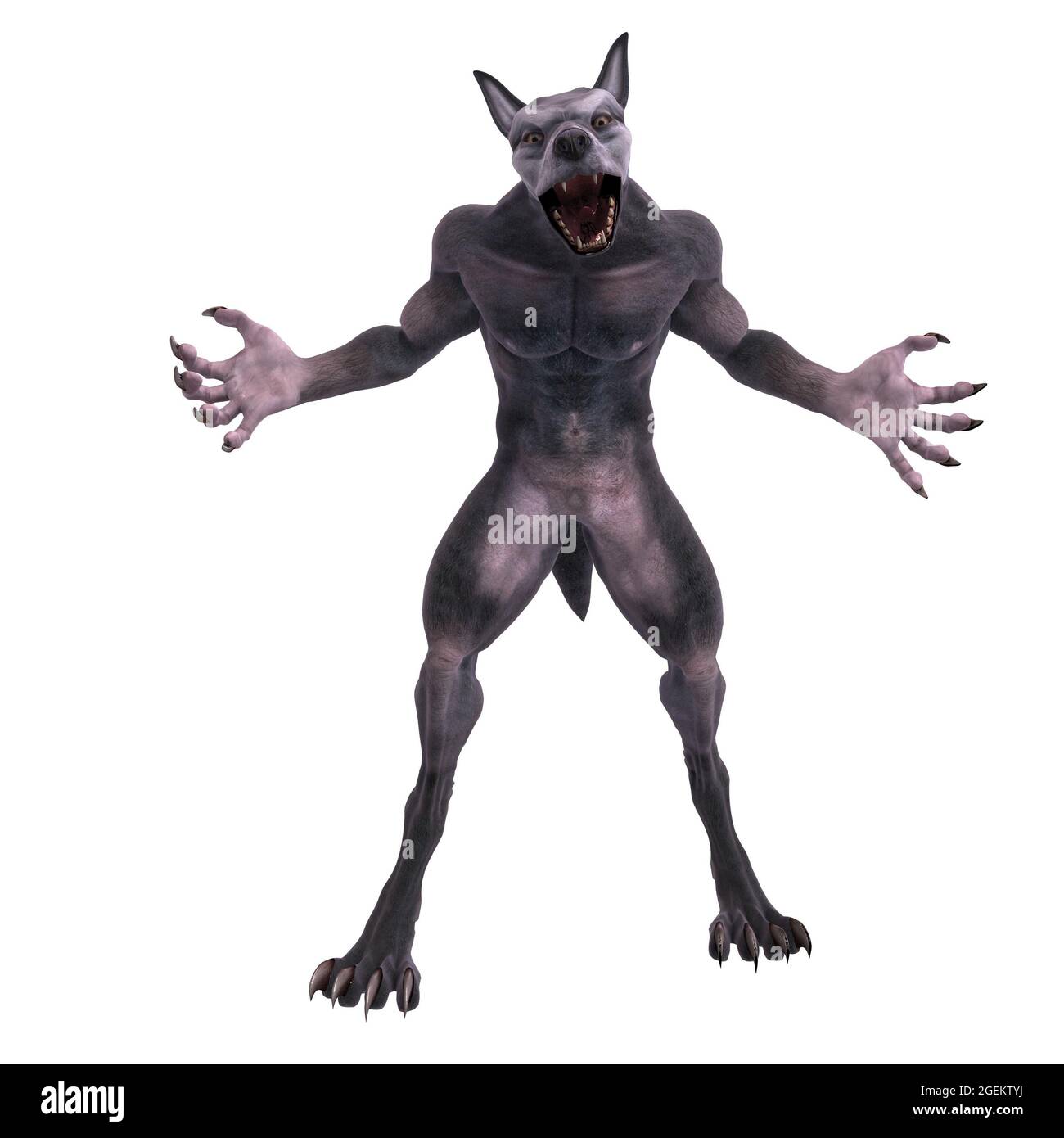 3d-illustration of an isolated giant fantasy werewolf creature Stock ...