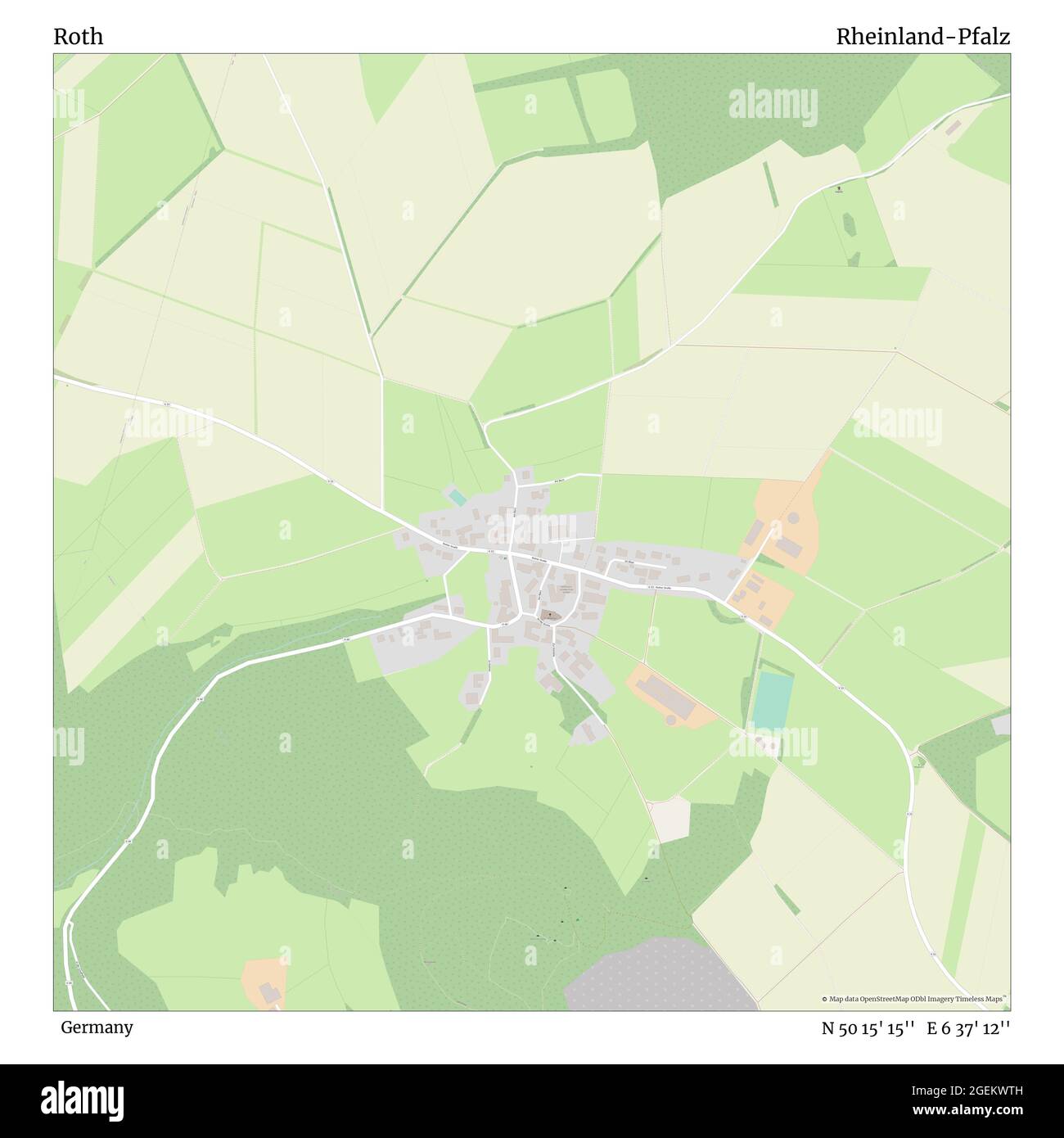 Roth, Germany, Rheinland-Pfalz, N 50 15' 15'', E 6 37' 12'', map ...