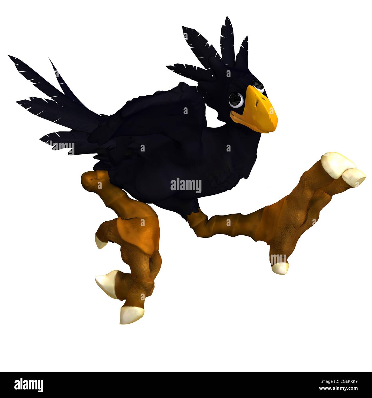 3D-illustration of a cute and funny cartoon bird. isolated rendering ...