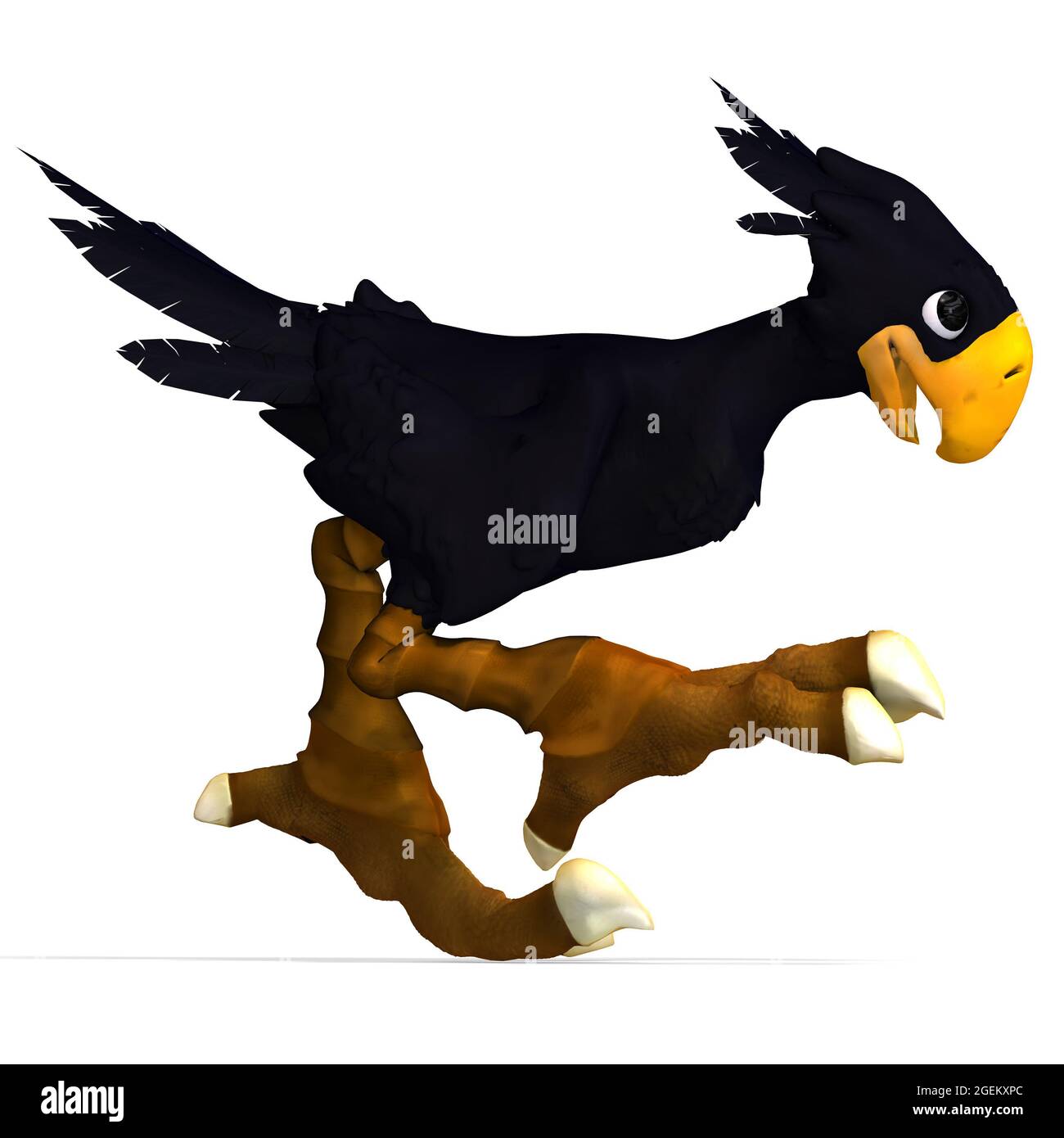 3D-illustration of a cute and funny cartoon bird. isolated rendering ...