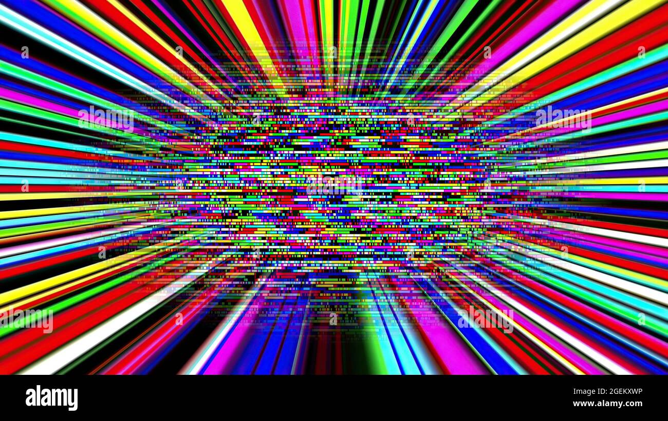 Colorful light rays and pixels Stock Photo - Alamy