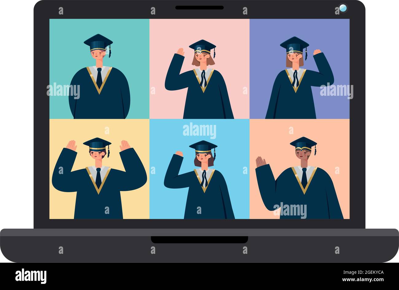 students on virtual graduation Stock Vector Image & Art - Alamy
