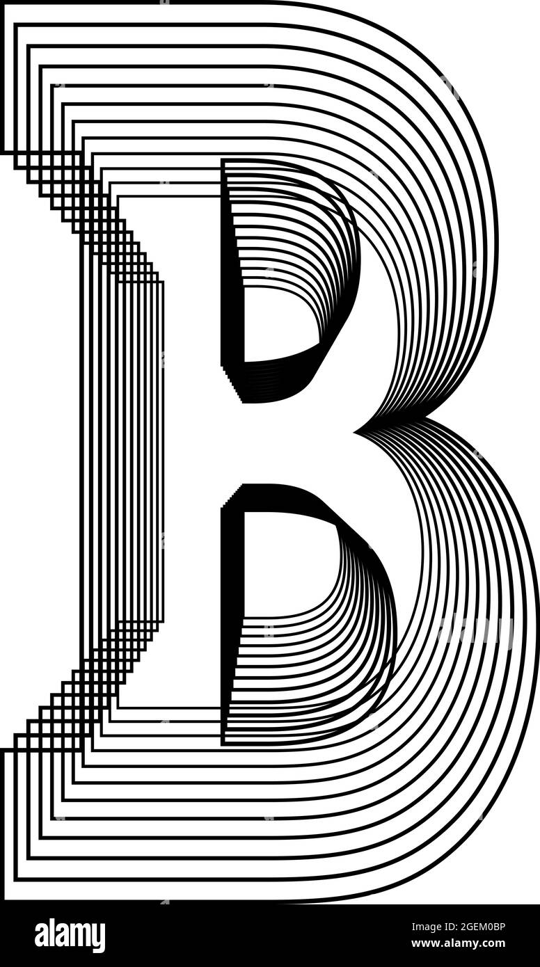 Letter B Line Logo Icon Design - Vector Illustration Stock Vector Image ...