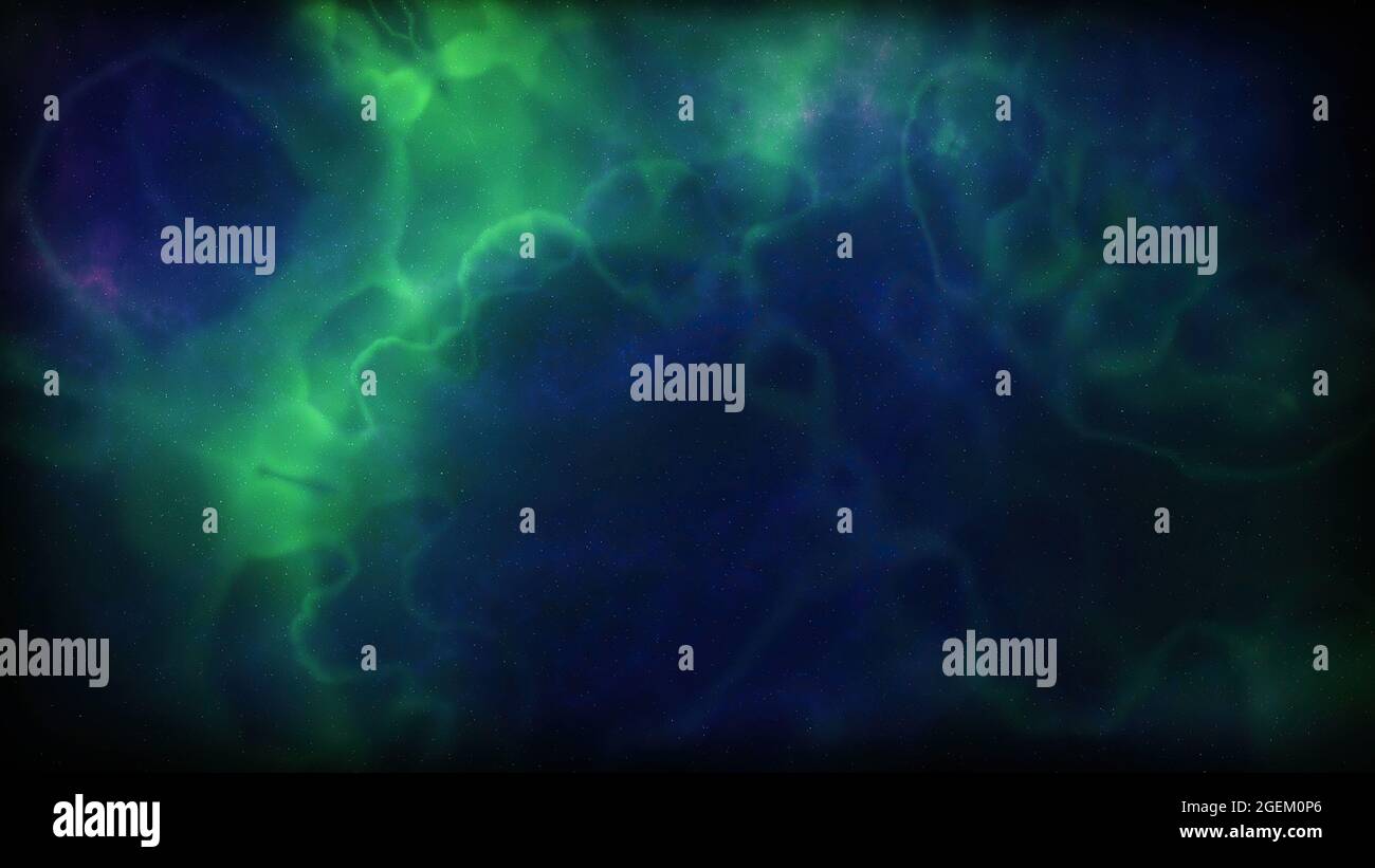 Space Flight Into A Star Field In Galaxy Clouds And Lightning Nebula ...