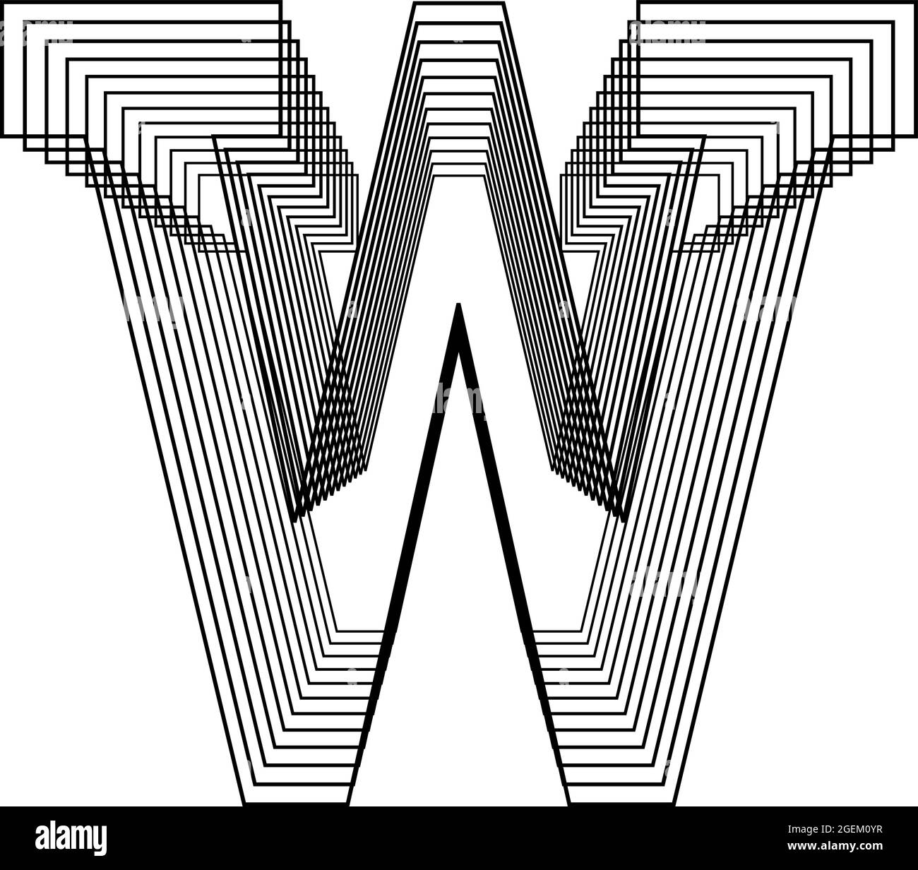 Letter W Line Logo Icon Design - Vector Illustration Stock Vector Image ...