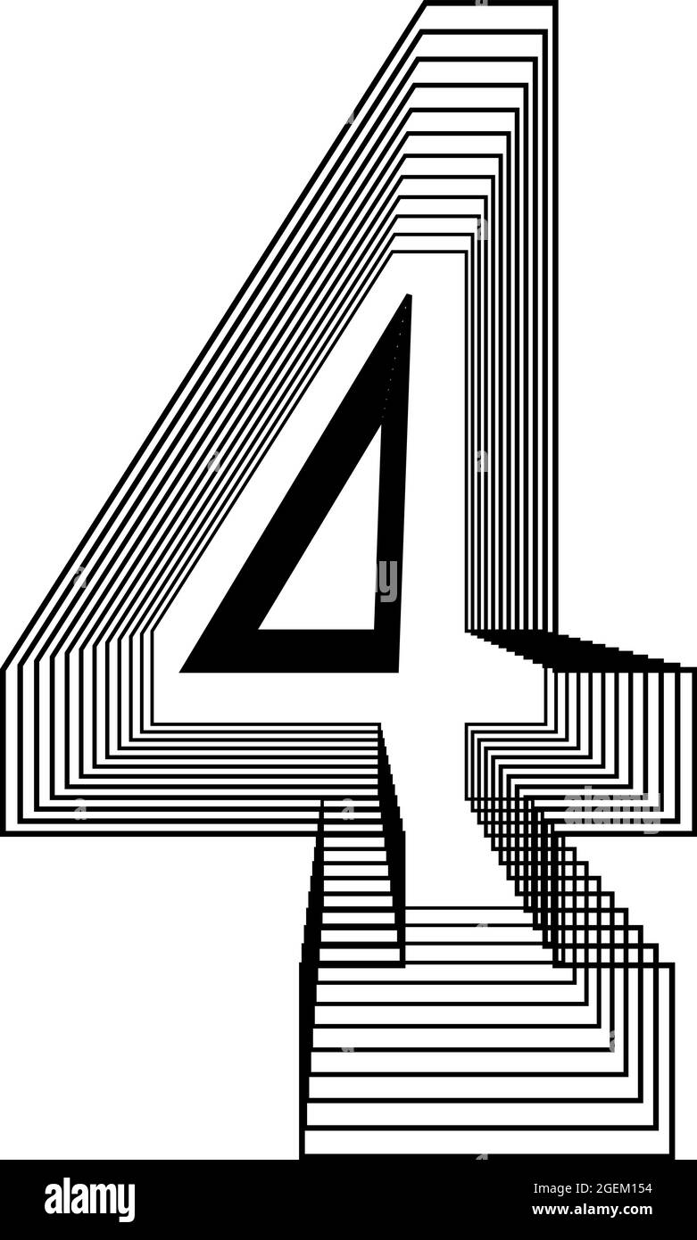 Number 4 four Stock Vector Images - Alamy