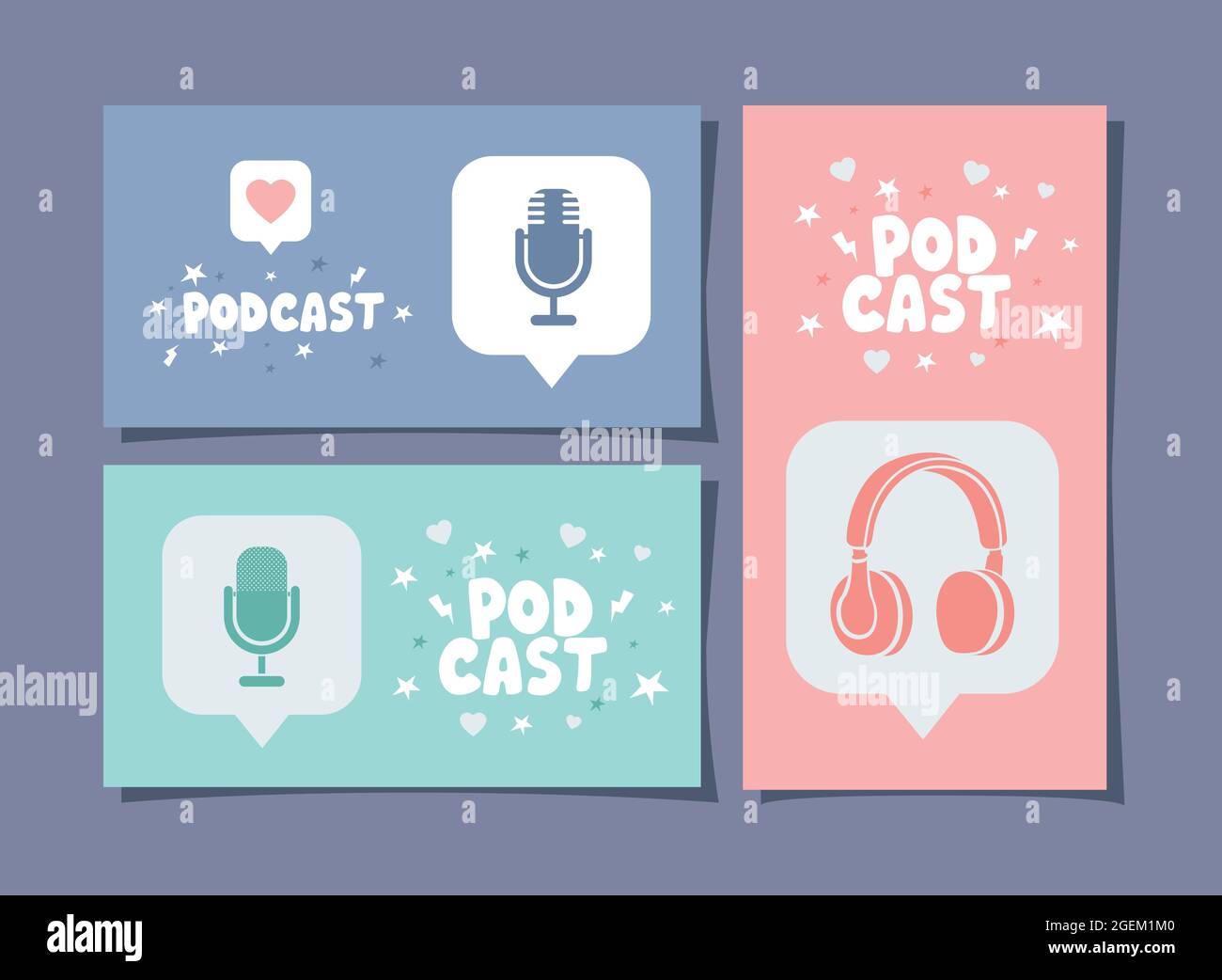 three podcast posters Stock Vector Image & Art - Alamy
