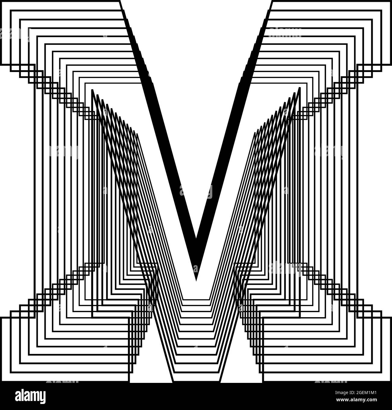 Letter m line hi-res stock photography and images - Alamy