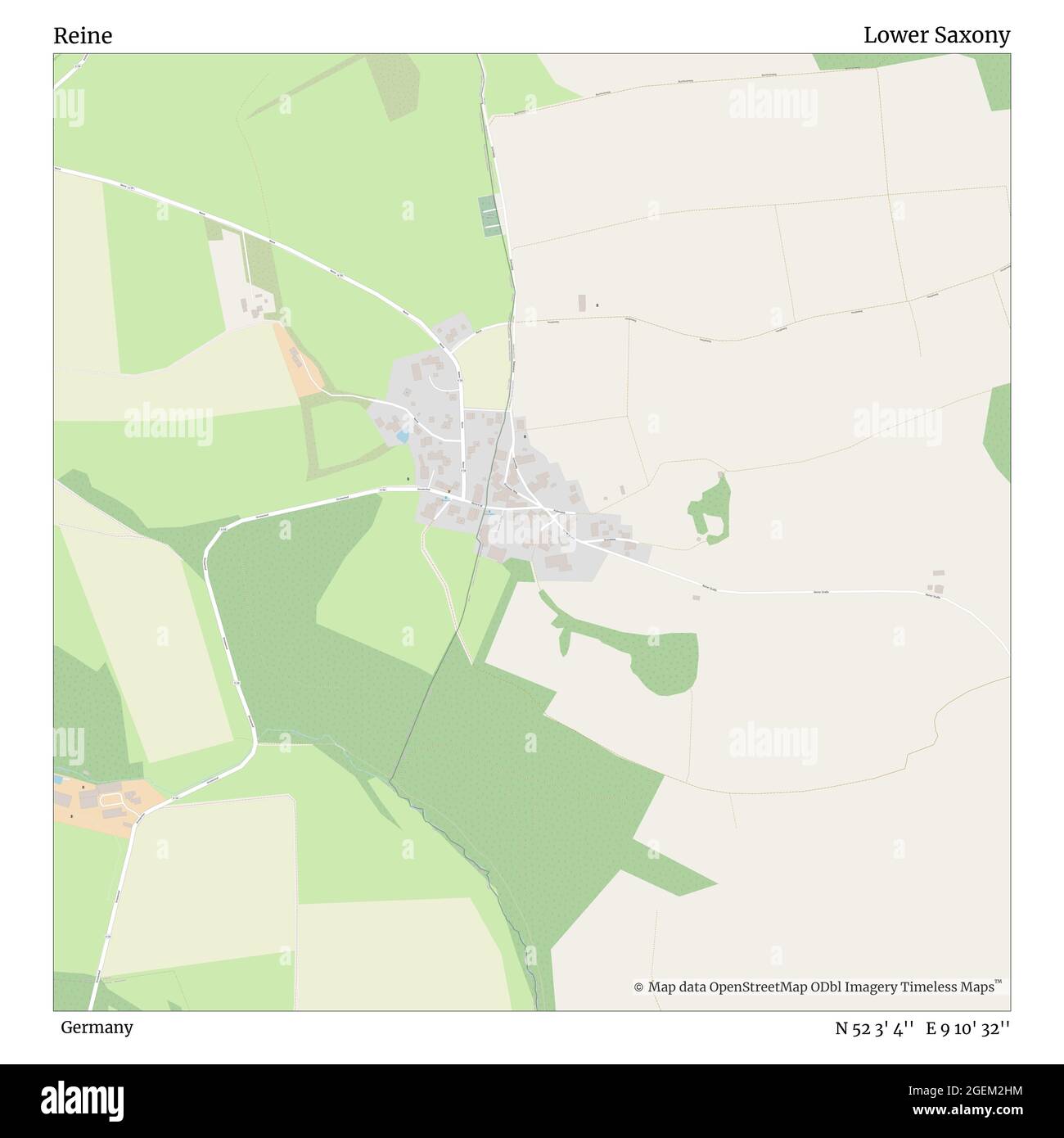 Reine, Germany, Lower Saxony, N 52 3' 4'', E 9 10' 32'', map, Timeless ...