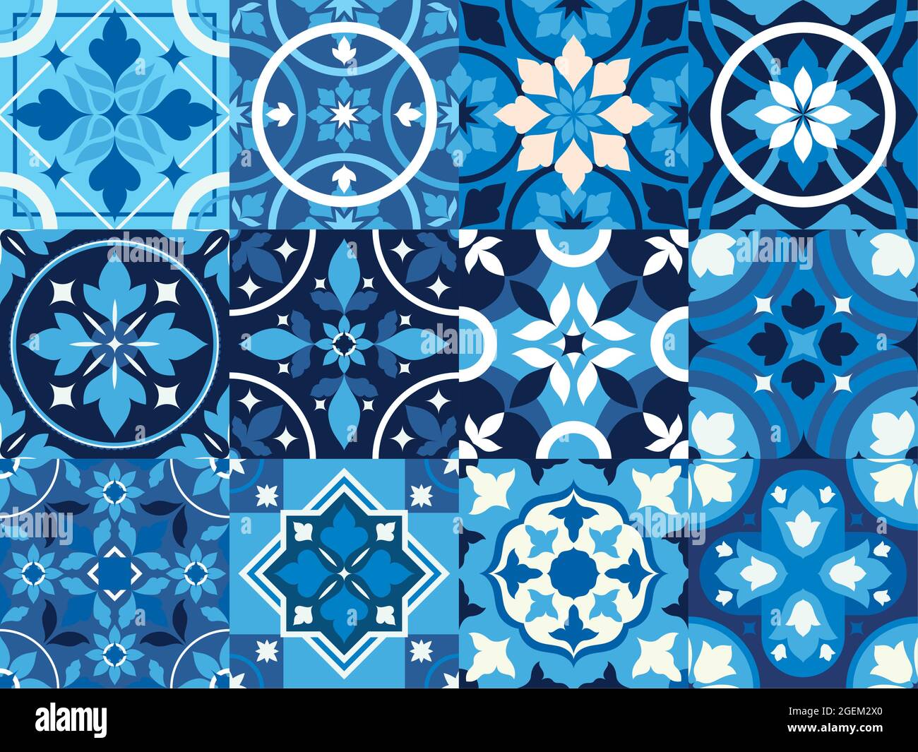 blue vintage tiles Stock Vector Image & Art - Alamy