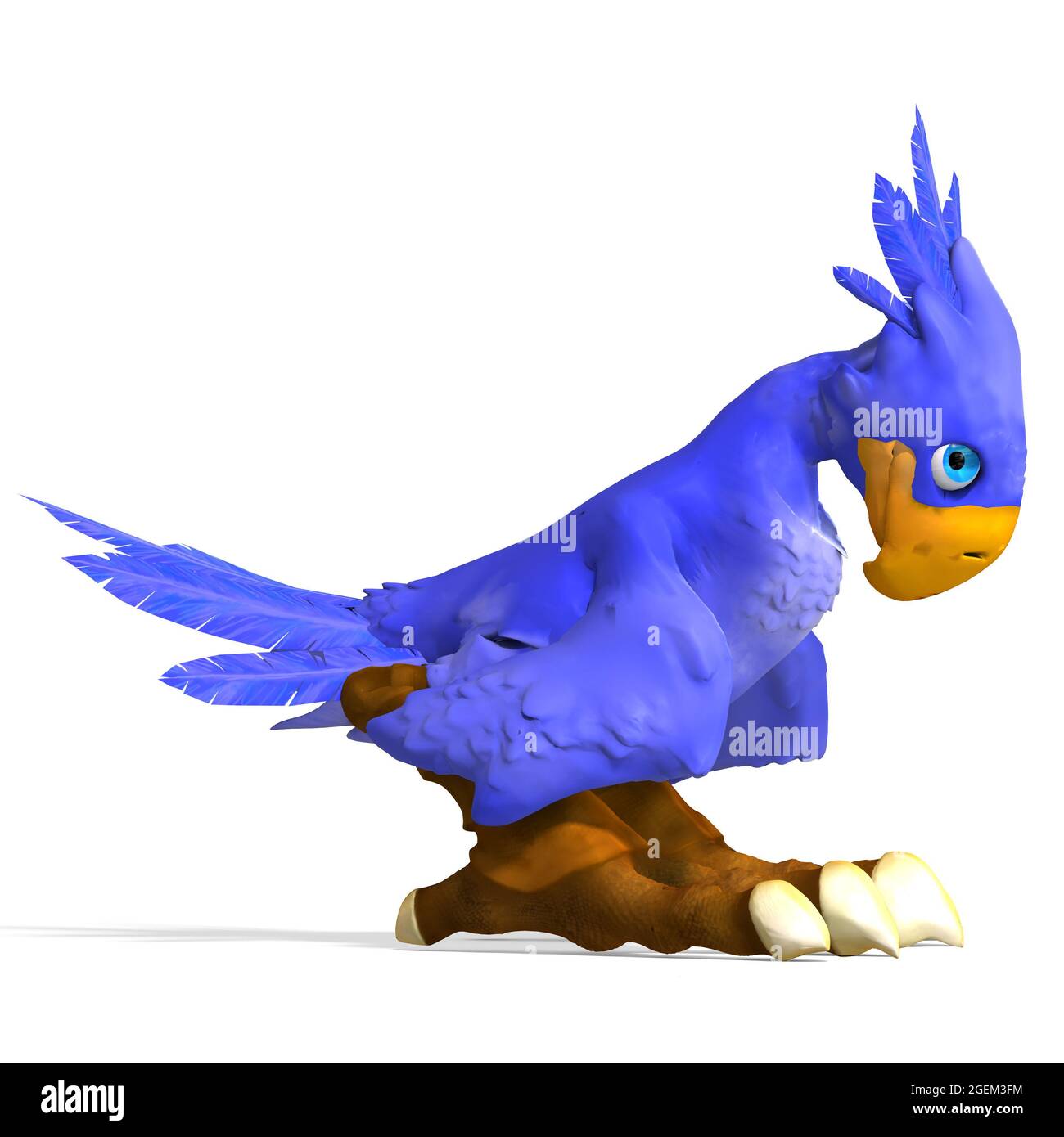 3D-illustration of a cute and funny cartoon bird. isolated rendering ...