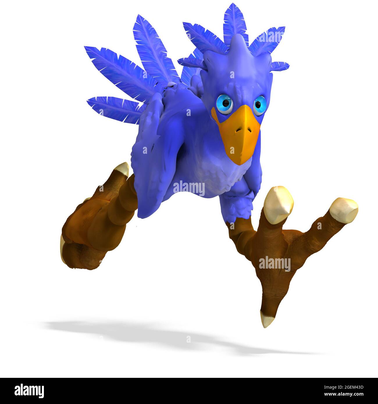 3D-illustration of a cute and funny cartoon bird. isolated rendering ...