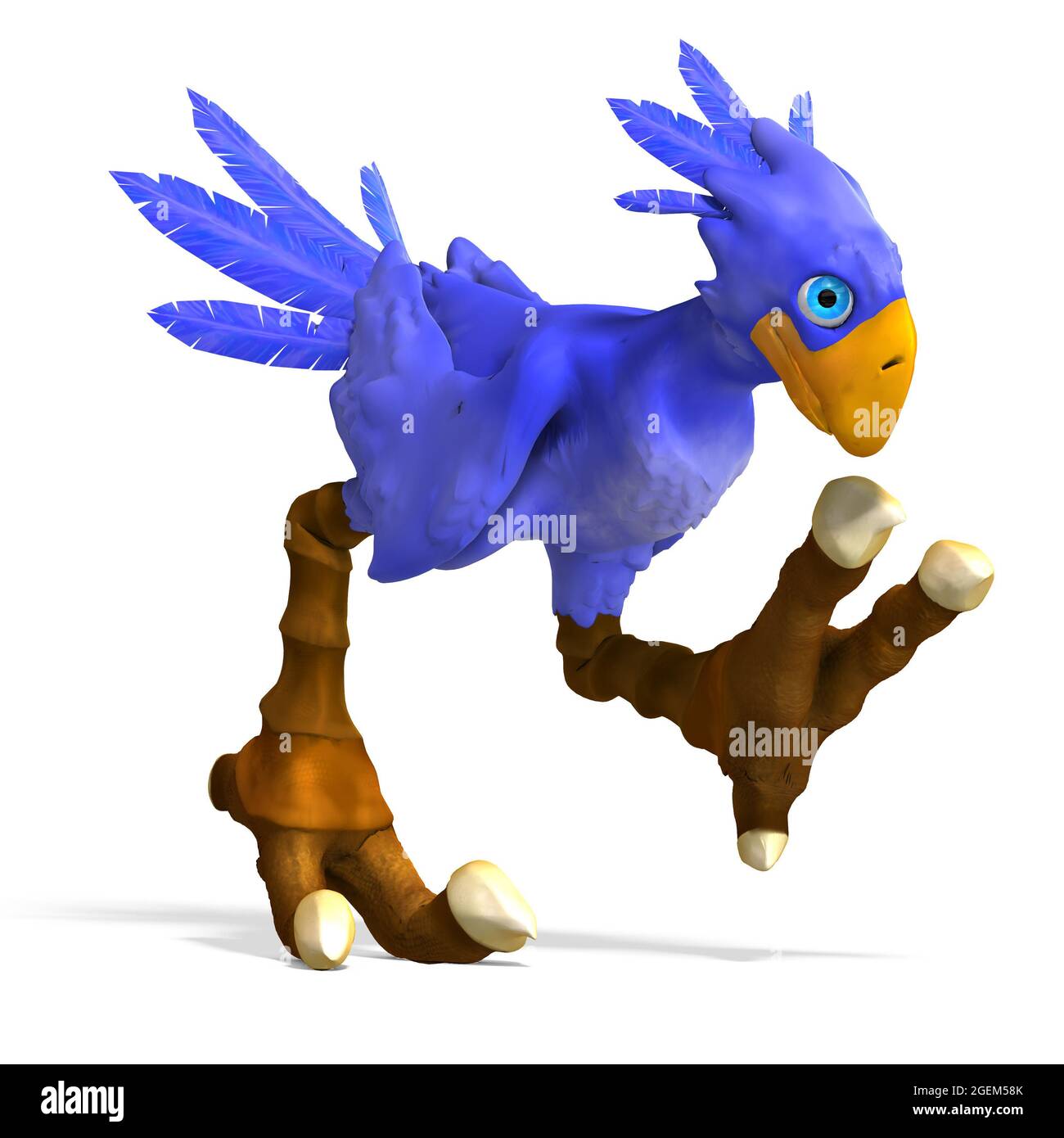 3D-illustration of a cute and funny cartoon bird. isolated rendering ...