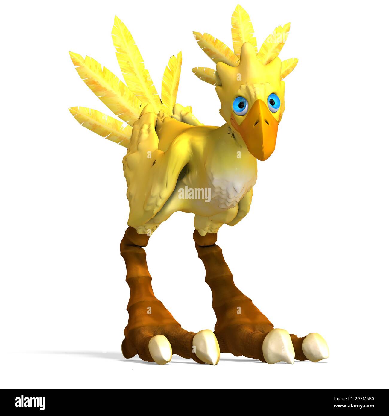 3D-illustration of a cute and funny cartoon bird. isolated rendering ...