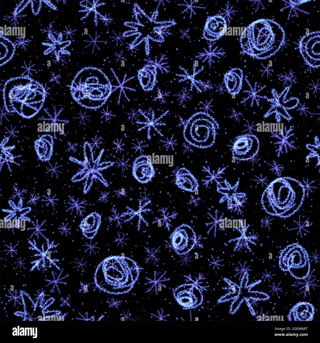 Hand Drawn Snowflakes Christmas Seamless Pattern. Subtle Flying Snow ...