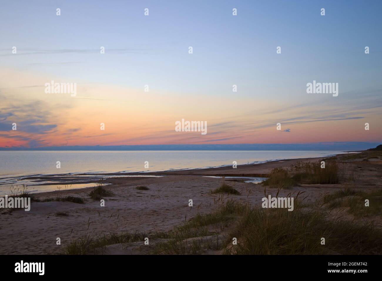 Seascape of the sunset on the Black sea, sunset time and colors ...