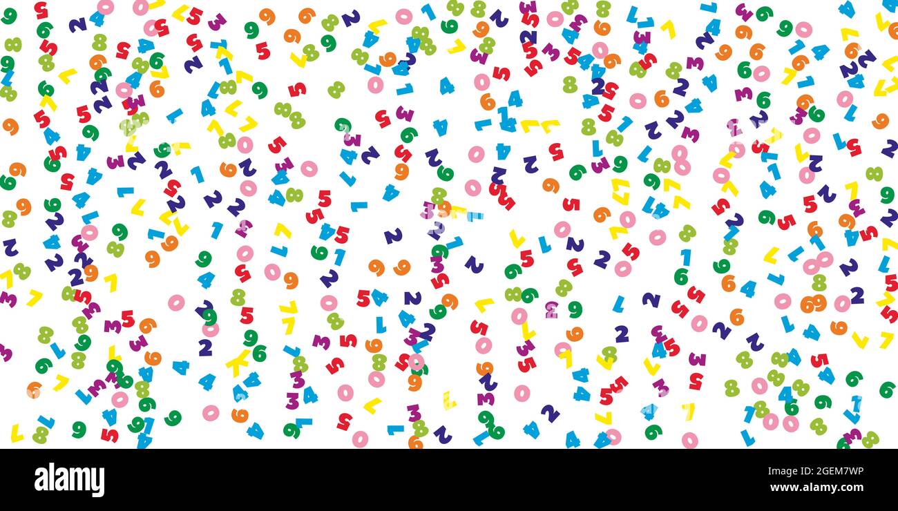 Falling colorful numbers. Math study concept with flying digits. Bold ...