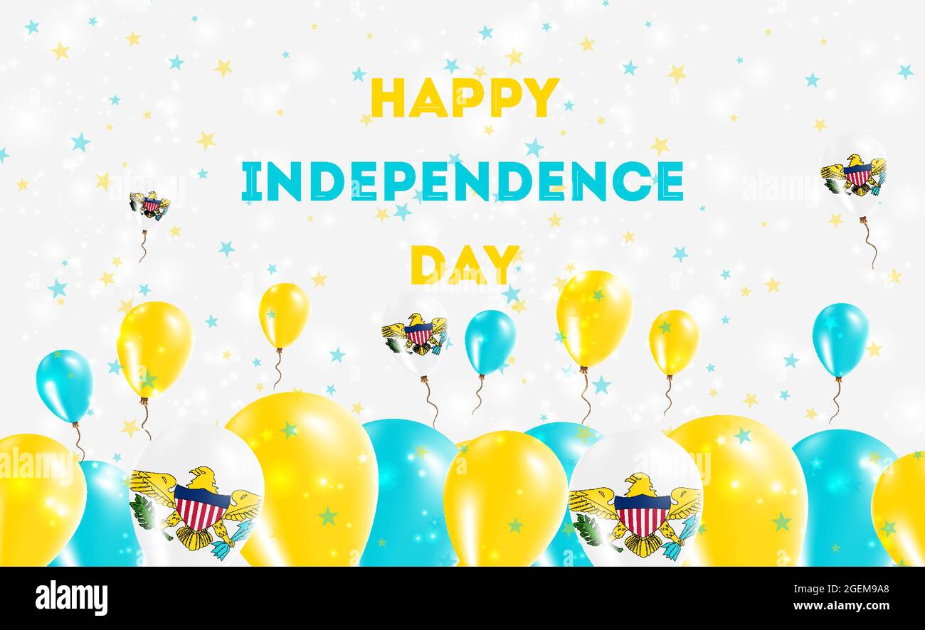 Virgin Islands U.S. Independence Day Patriotic Design. Balloons in ...