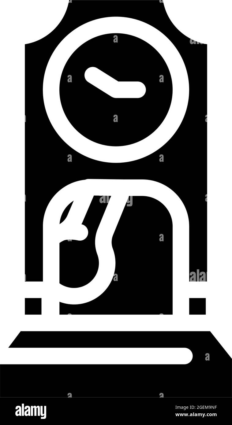 floor antique clock glyph icon vector illustration Stock Vector Image ...