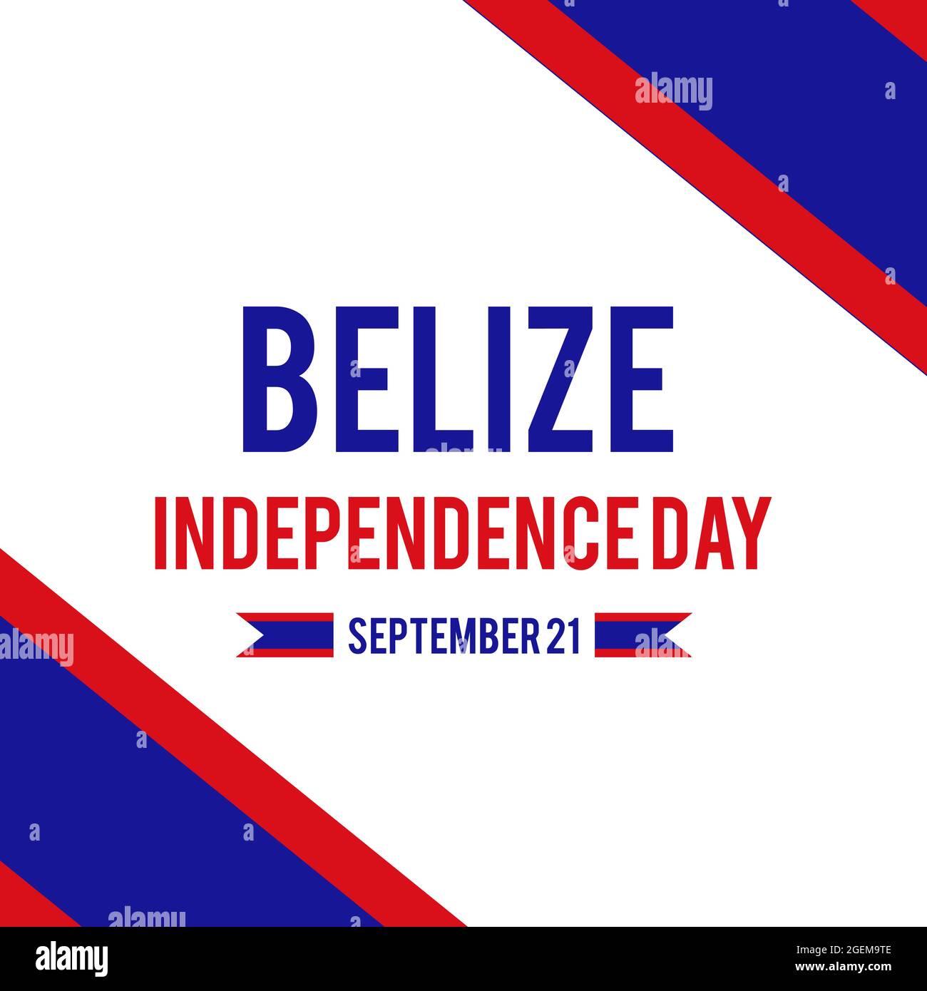 Belize Independence Day calligraphy lettering with flag. National ...