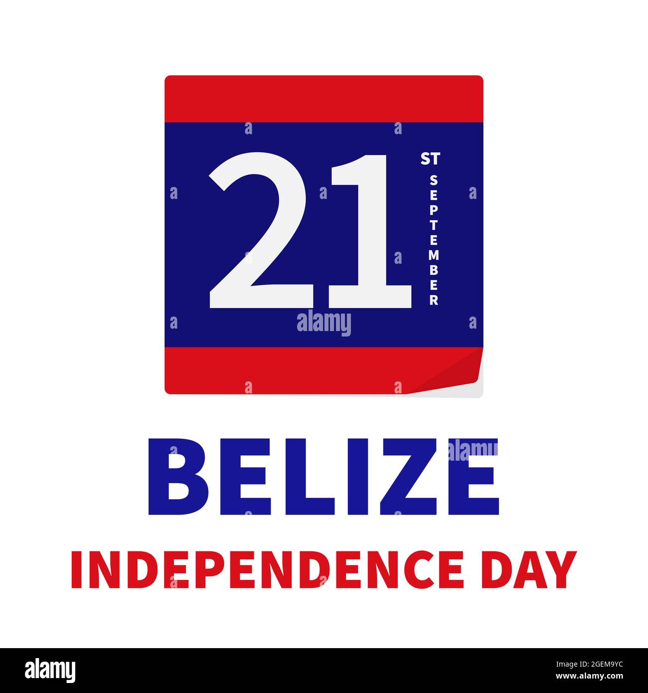 Belize Independence Day calligraphy lettering with flag. National ...