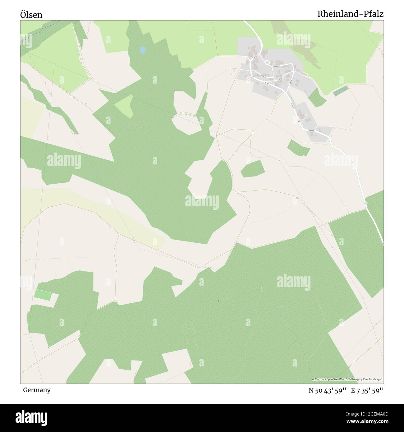 Ölsen, Germany, Rheinland-Pfalz, N 50 43' 59'', E 7 35' 59'', map ...