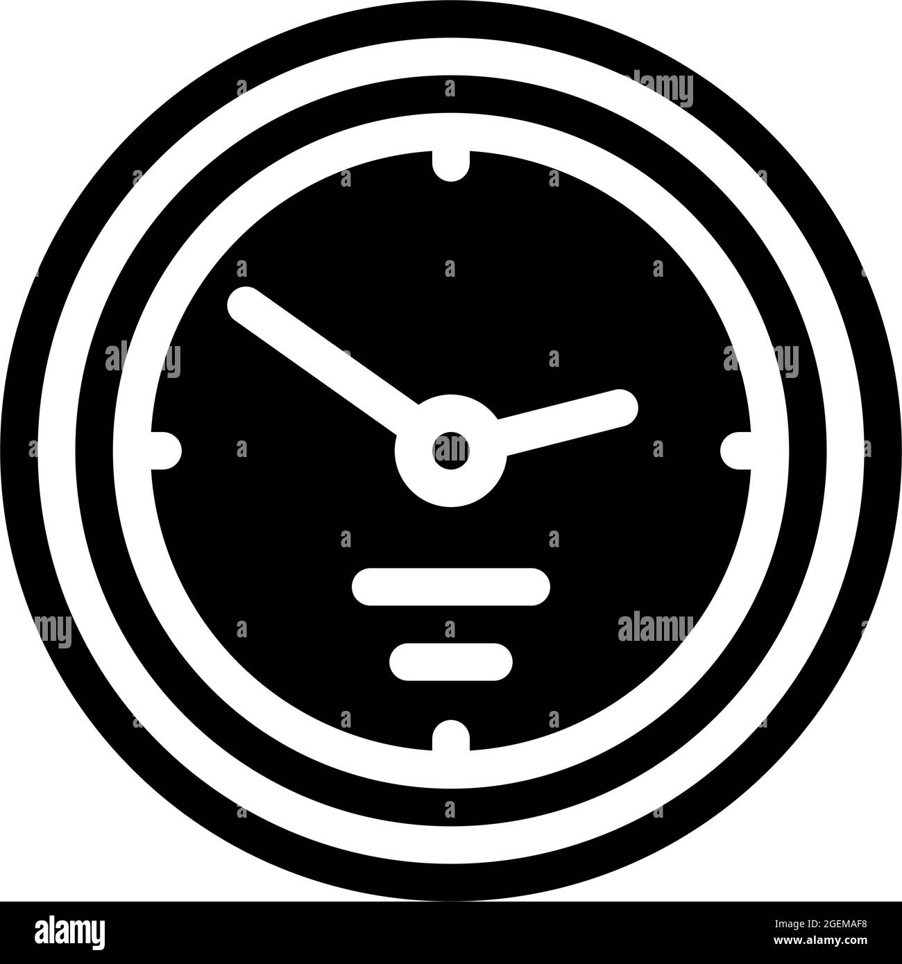 wall clock glyph icon vector illustration Stock Vector Image & Art - Alamy