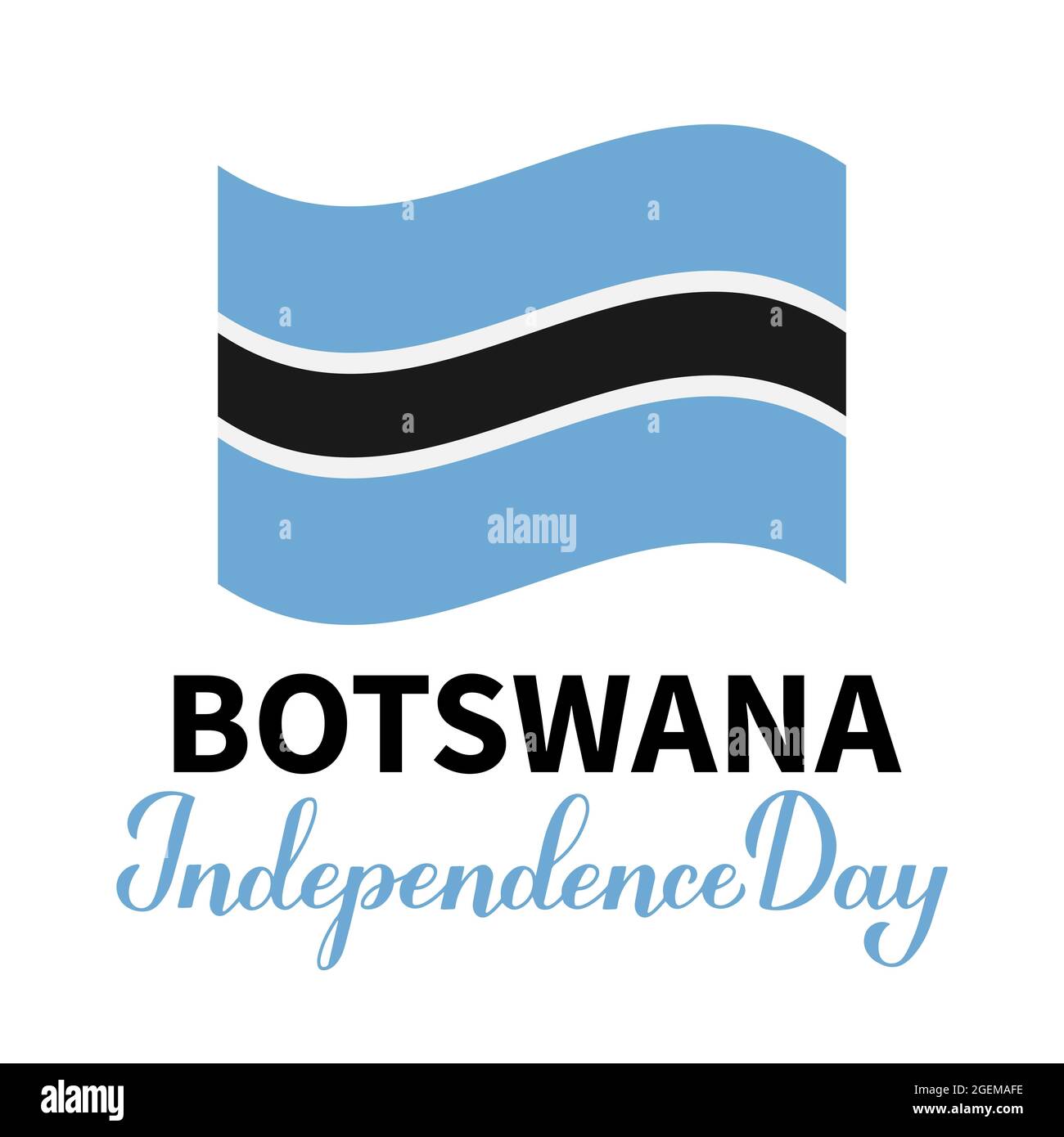 Botswana Independence Day lettering with flag. National holiday ...