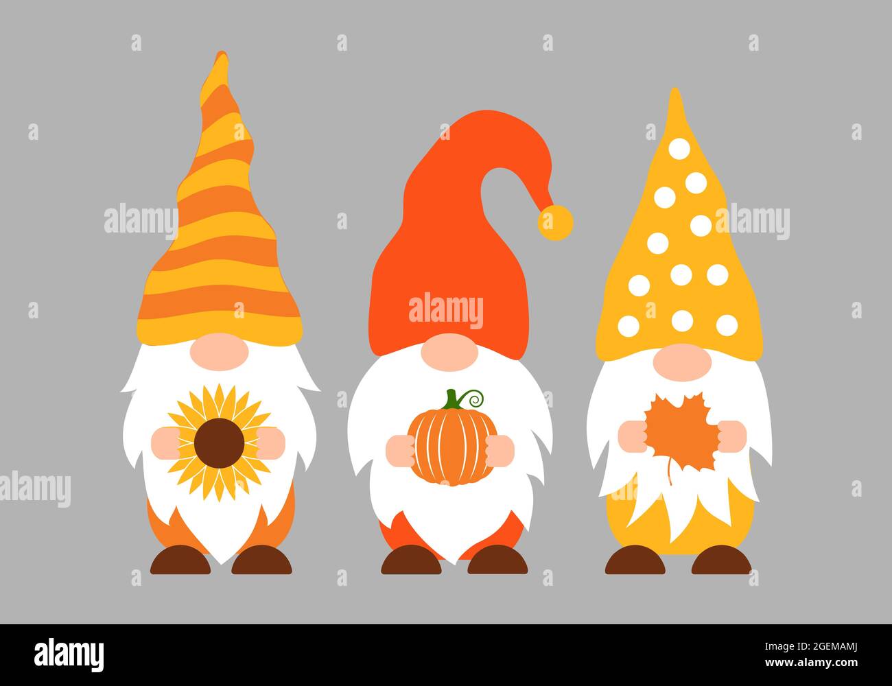 Garden gnome sunflower Stock Vector Images - Alamy